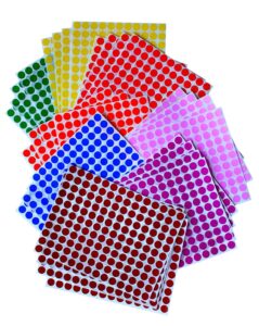 royal green kids colored round dots 3/8 “ inch 8 colors - 32 sheets - 10mm - arts, crafts, fun and games stickers - 4832 pack