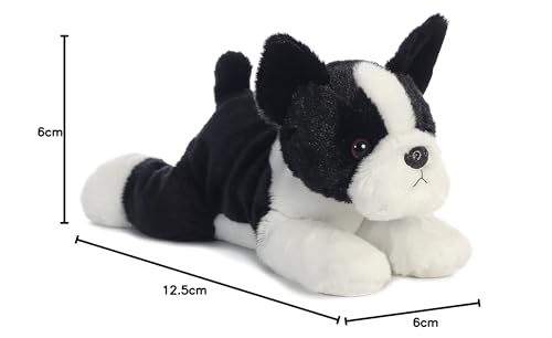 Aurora® Adorable Flopsie™ Buster™ Boston Terrier Stuffed Animal - Playful Ease - Timeless Companions - Black 12 Inches