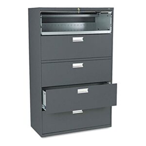 hon 600 series 42 inch four drawer lateral file plus one roll out shelf