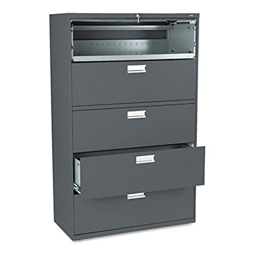 HON 600 Series 42 Inch Four Drawer Lateral File Plus One Roll Out Shelf