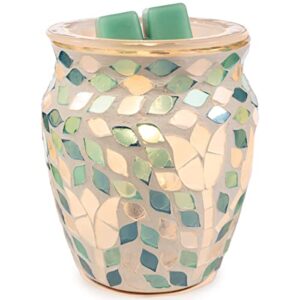 scentsationals wax melt warmer, wax warmer for scented wax melts - mosaic collection garden delight - candle wax melter for fragrance cubes and tarts