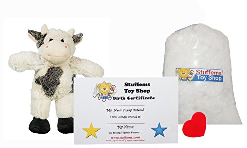 Make Your Own Stuffed Animal Mini 8 Inch Bessie Mae Moo-Cho The Cow Kit - No Sewing Required!