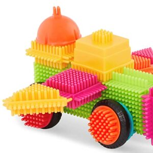 Battat- Bristle Blocks- STEM Interlocking Building Blocks- 80 pc Playset- Reusable Storage Bucket- Developmental Toys for Toddlers & Kids- Big Value Case- 2 Years +