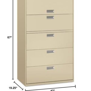 600 Series 42 inchW 5-Drawer File Finish:White