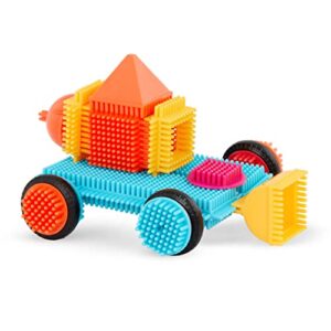 Battat- Bristle Blocks- STEM Interlocking Building Blocks- 80 pc Playset- Reusable Storage Bucket- Developmental Toys for Toddlers & Kids- Big Value Case- 2 Years +