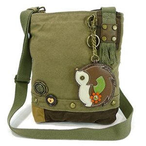 chala patch crossbody messenger handbag - olive (hedgehog)