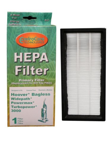 Widepath HEPA w/activated Charcoal Filter, Bagless, Turbopower, Tempo, Sprint, Runabout Upright, Powermax, WindTunnel Vacuum Cleaners, 40110008, 43613026, 43613-026-g by EnviroCare