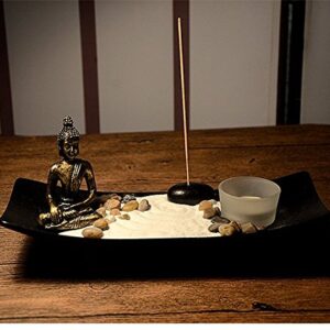 Tabletop Thai Buddha Zen Garden Rock Candle Holder Home Decor Relaxing Tranquility Gift