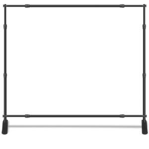 bannerbuzz adjustable banner stand, step & repeat backdrop stand for photo booth trade shows parties studio birthday events wedding screen display, hardware kit only with carry bag (10' w x 8' h feet)