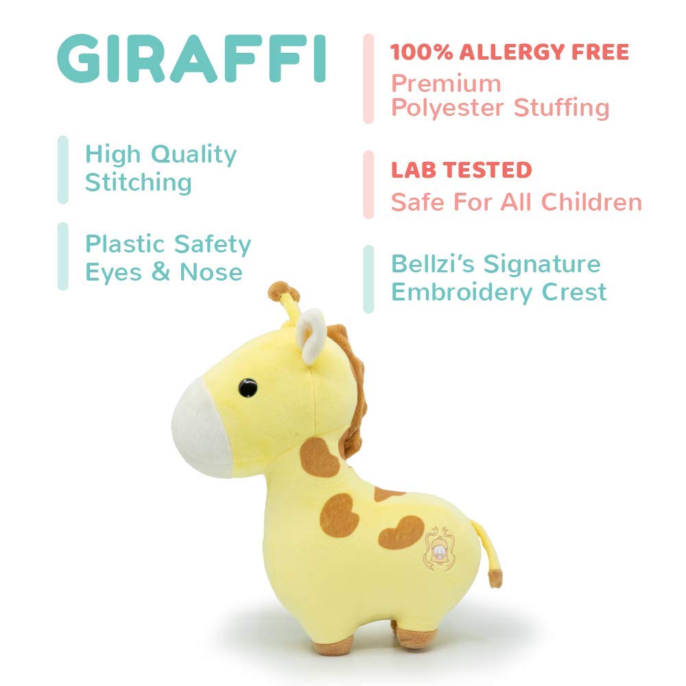 Bellzi Yellow Giraffe Cute Stuffed Animal Plush Toy - Adorable Soft Giraffe Toy Plushies and Gifts - Perfect Present for Kids, Babies, Toddlers - Giraffi