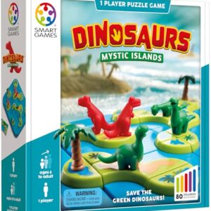 SmartGames Dinosaurs: Mystic Islands Board Game, a Fun, STEM Focused Prehistoric Brain Game and Puzzle Game for Ages 6 and Up