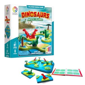 smartgames dinosaurs: mystic islands board game, a fun, stem focused prehistoric brain game and puzzle game for ages 6 and up