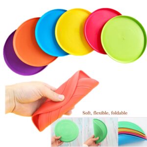 SUHEEUS Kids Flying Disc Toy Outdoor Playing Lawn Game Disk Flyer for Kindergarten Teaching Soft Silicone Colorful 6 Pack Bulk Set…