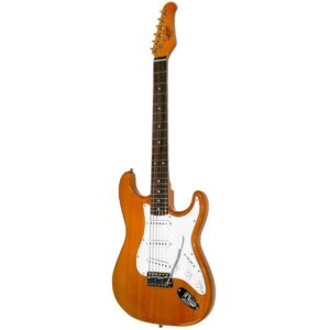 oscar schmidt 6 string double cutaway sss electric guitar. natural, right, (os-300-nh-a)