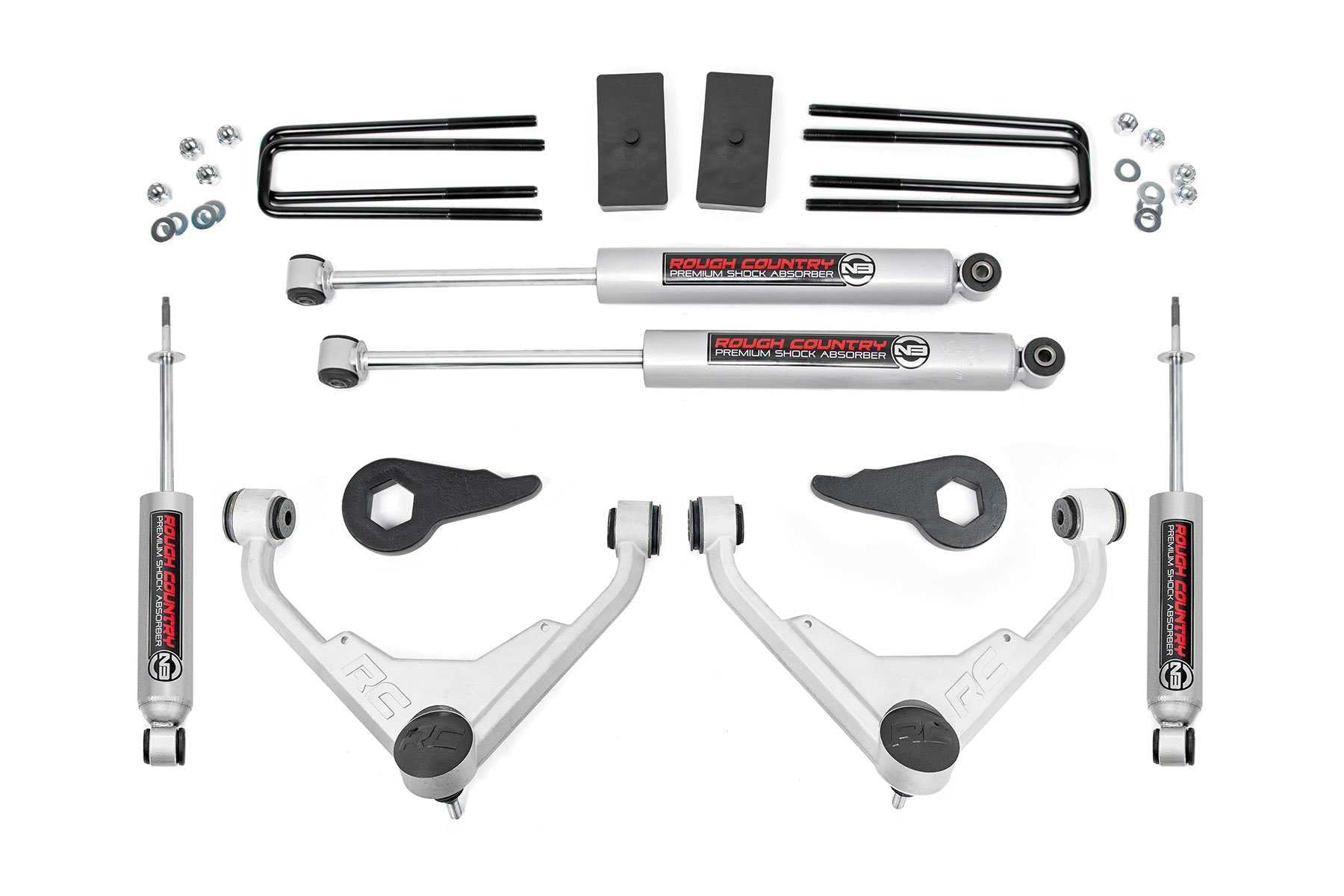 Rough Country 3" Lift Kit for 2001-2010 Chevy/GMC 2500HD | FT Codes - 8596N2