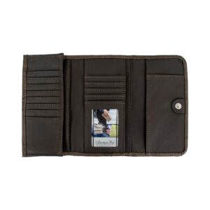 American West Women's Tri-Fold Leather Wallet Billfold for Women