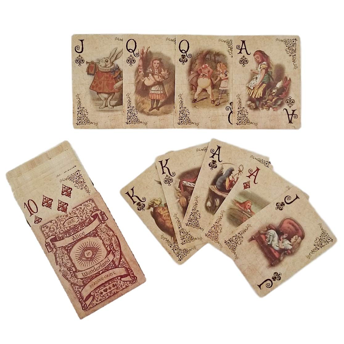 ASVP Shop Alice In Wonderland Playing Cards - Full Set is Ideal for Themed Parties, Props, Theme, and Games