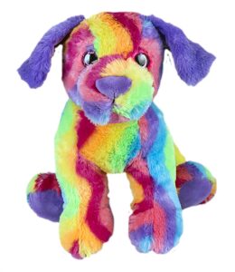 cuddly soft 8 inch stuffed rainbow dog...we stuff 'em...you love 'em!