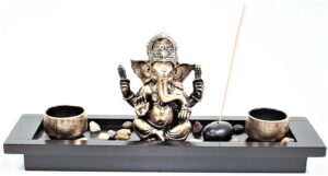 elephant ganesha zen garden rocks incense burner candle holder home decor gift