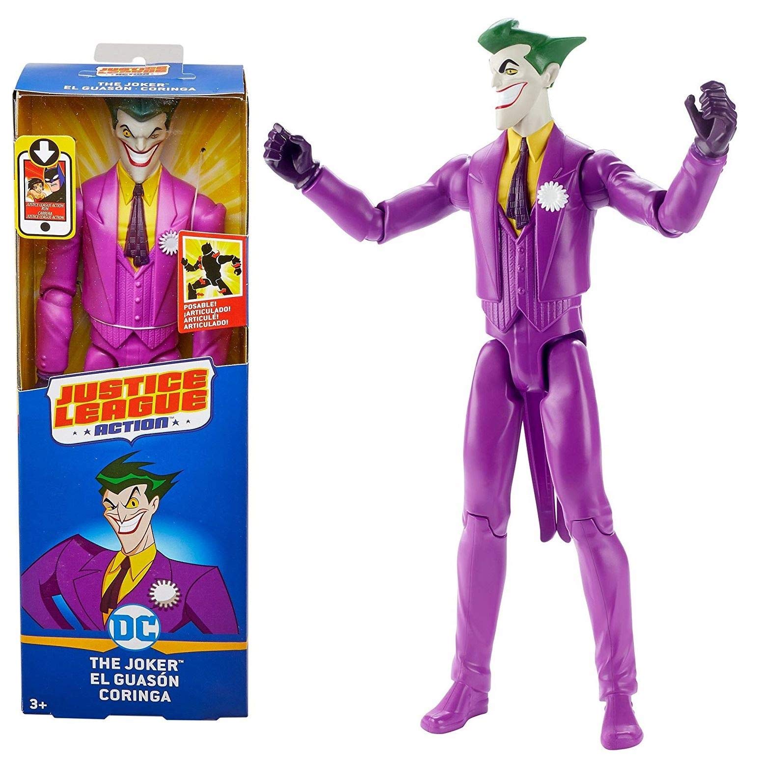 Mattel DC Justice League Action The Joker Action Figure, 12"