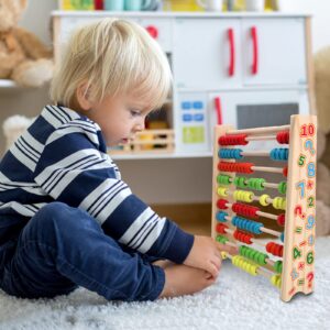 Sealive Classic Wooden Abacus for Kids Math, Educational Counting Toy with 100 Beads, 123 Learning Number Abacus for Toddler, Mathematics Toy Beads Game for Preschool Children Kindergarten