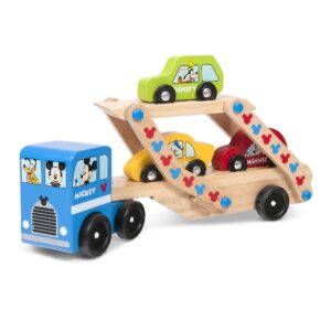 melissa & doug mickey wooden car carrier set