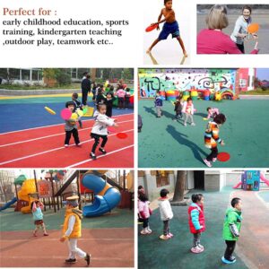 SUHEEUS Kids Flying Disc Toy Outdoor Playing Lawn Game Disk Flyer for Kindergarten Teaching Soft Silicone Colorful 6 Pack Bulk Set…