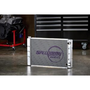 Speedway Motors 28-Inch Double Pass Aluminum Racing Radiator, S/B Chevy, Furnace-Brazed for Durability, Superior Performance, Double Pass Design with 2.25" Core, Efficient 1" Aluminum Tubes