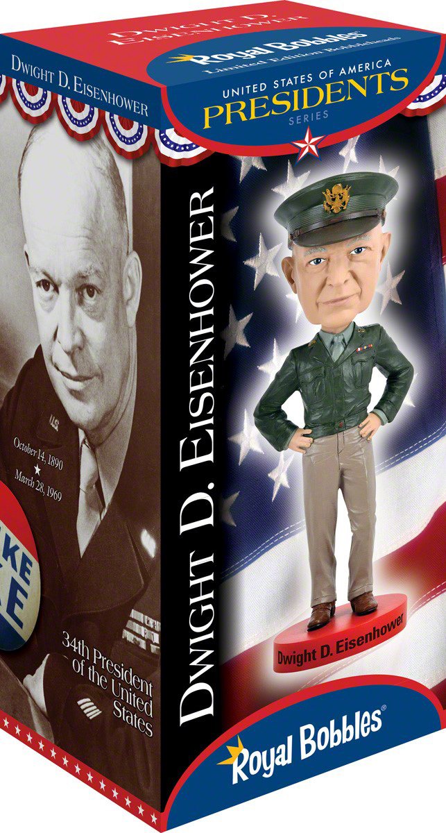 Royal Bobbles Dwight D. Eisenhower Bobblehead, Premium Polyresin Lifelike Figure, Unique Serial Number, Exquisite Detail