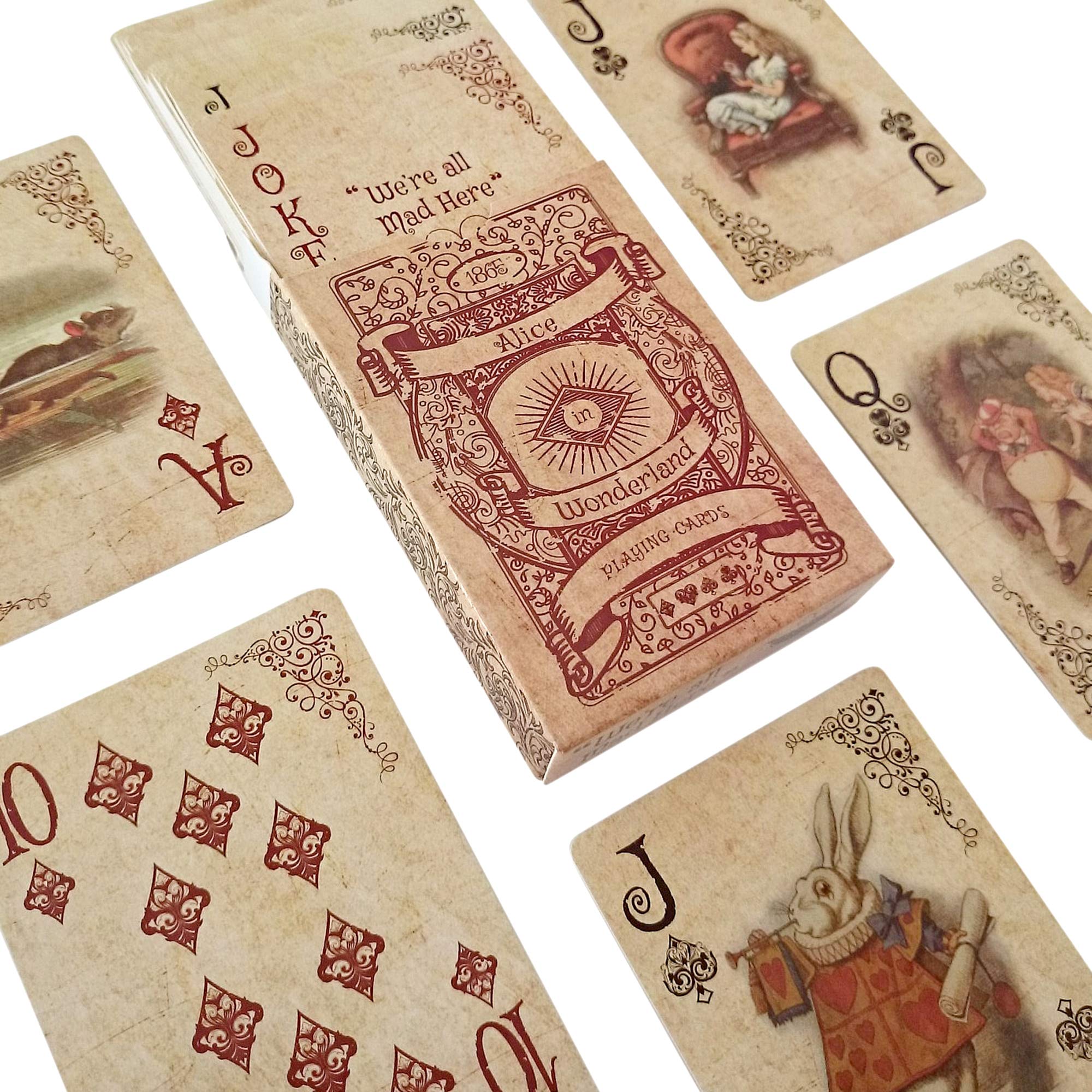 ASVP Shop Alice In Wonderland Playing Cards - Full Set is Ideal for Themed Parties, Props, Theme, and Games