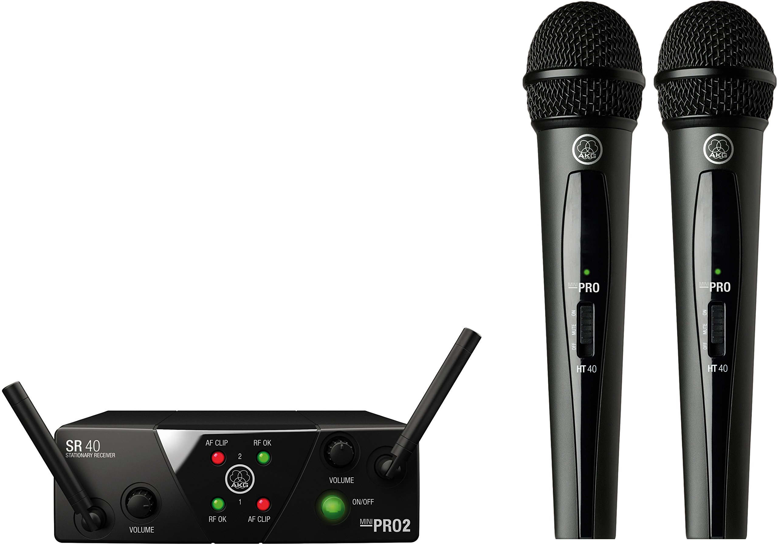 AKG Pro Audio Wireless Microphone System, Black (MINI2VOC-US25A/C)