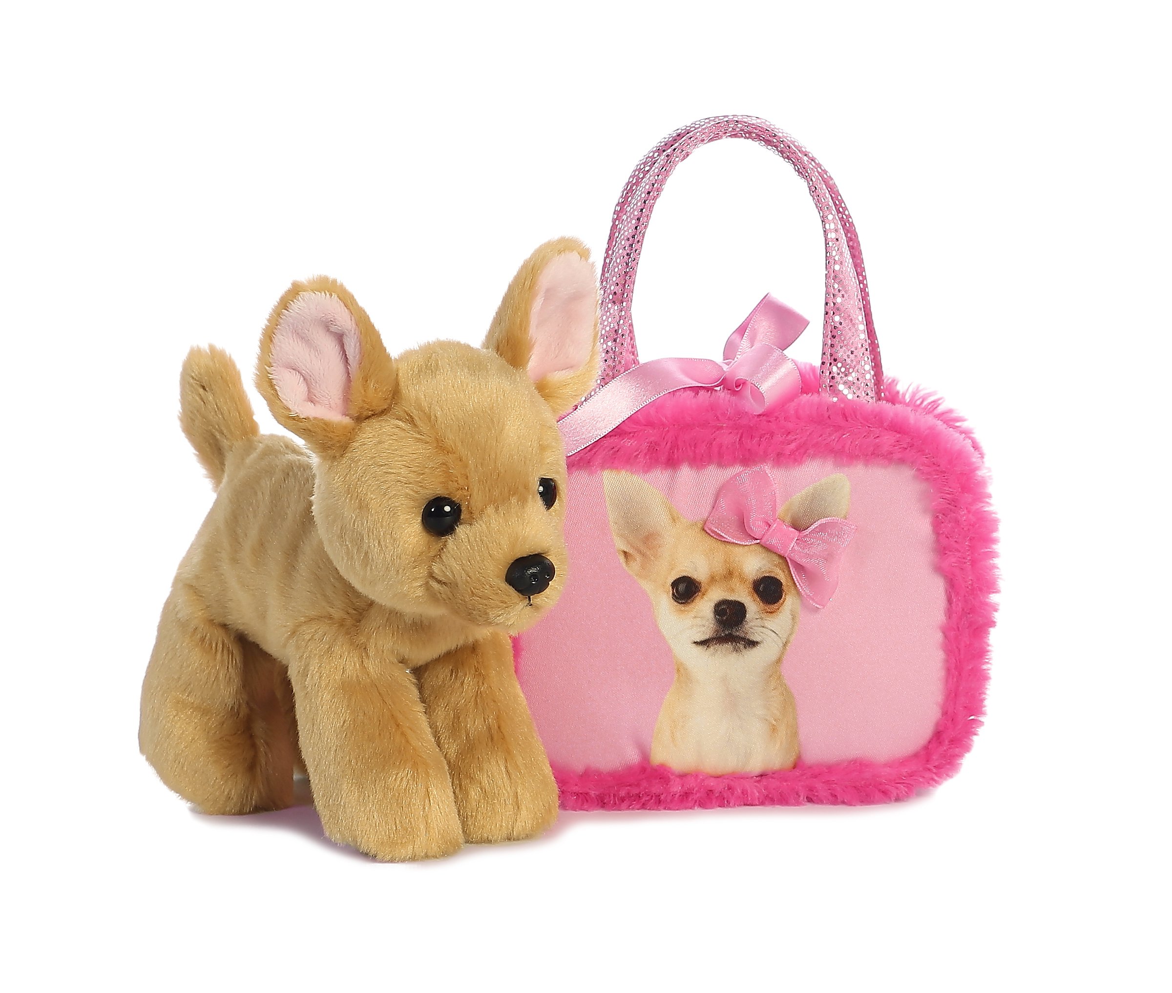 Aurora® Fashionable Fancy Pals™ Pretty in Pink Stuffed Animal - On-The-go Companions - Stylish Accessories - Multicolor 7 Inches