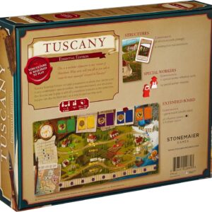 Stonemaier Games Viticulture: Tuscany Expansion Essential Edition, 1-6 Players, Ages 14+, 150 Mins, New Board, Cards, Workers