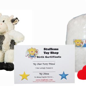 Make Your Own Stuffed Animal Mini 8 Inch Bessie Mae Moo-Cho The Cow Kit - No Sewing Required!