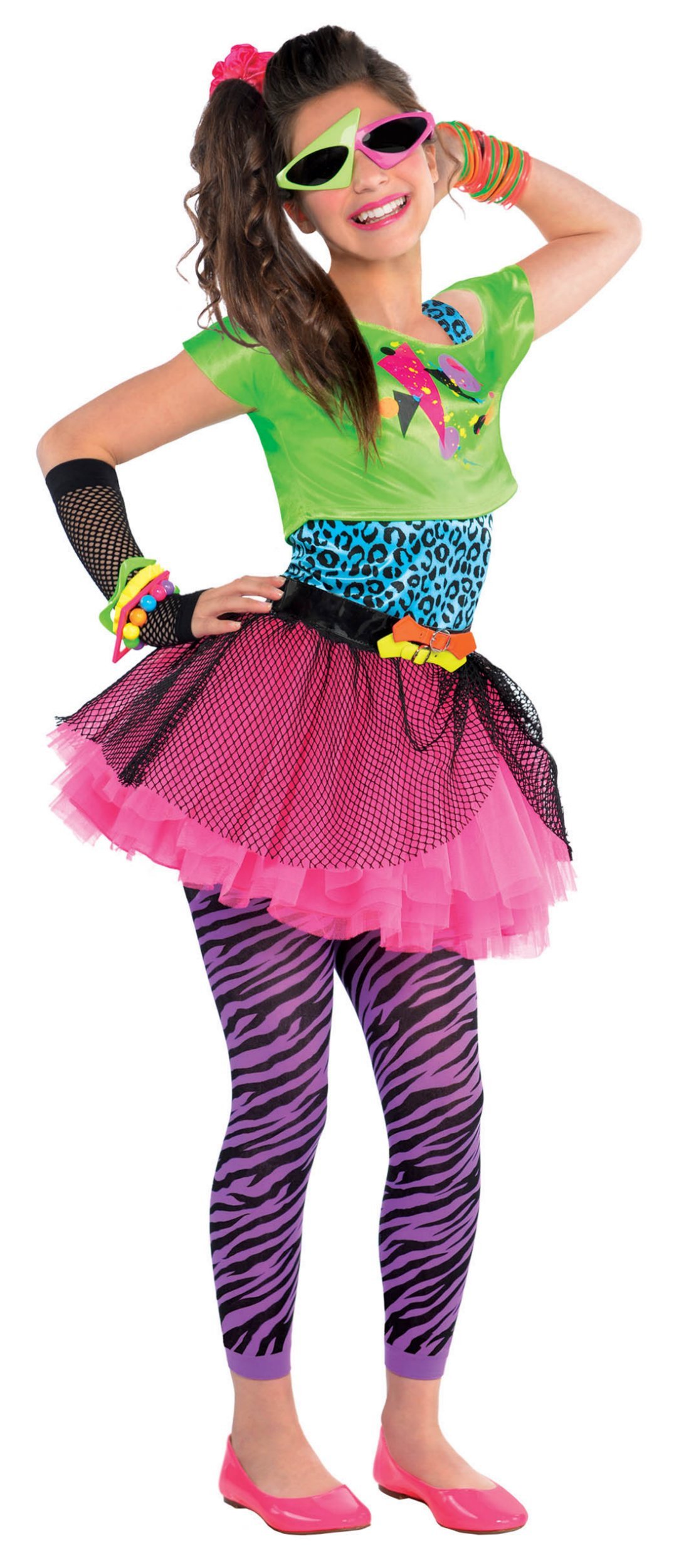 Amscan Awesome 80's Party Totally Tubular Colorful Graphic Costume (1 Piece), Multicolor, 17" X 11"/Large