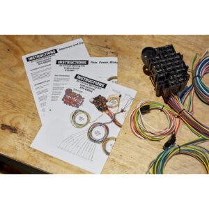 Universal 22-Circuit Automotive Wiring Harness Kit for GM Tilt Columns - GXL Insulated Copper Wires, Includes Instructions, Ideal for Restorations, Custom Builds and Engine Swaps