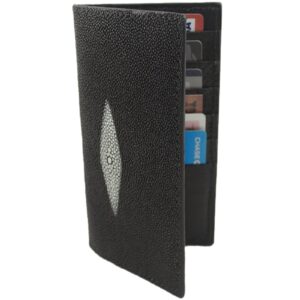 yoder leather company stingray checkbook wallet (black)