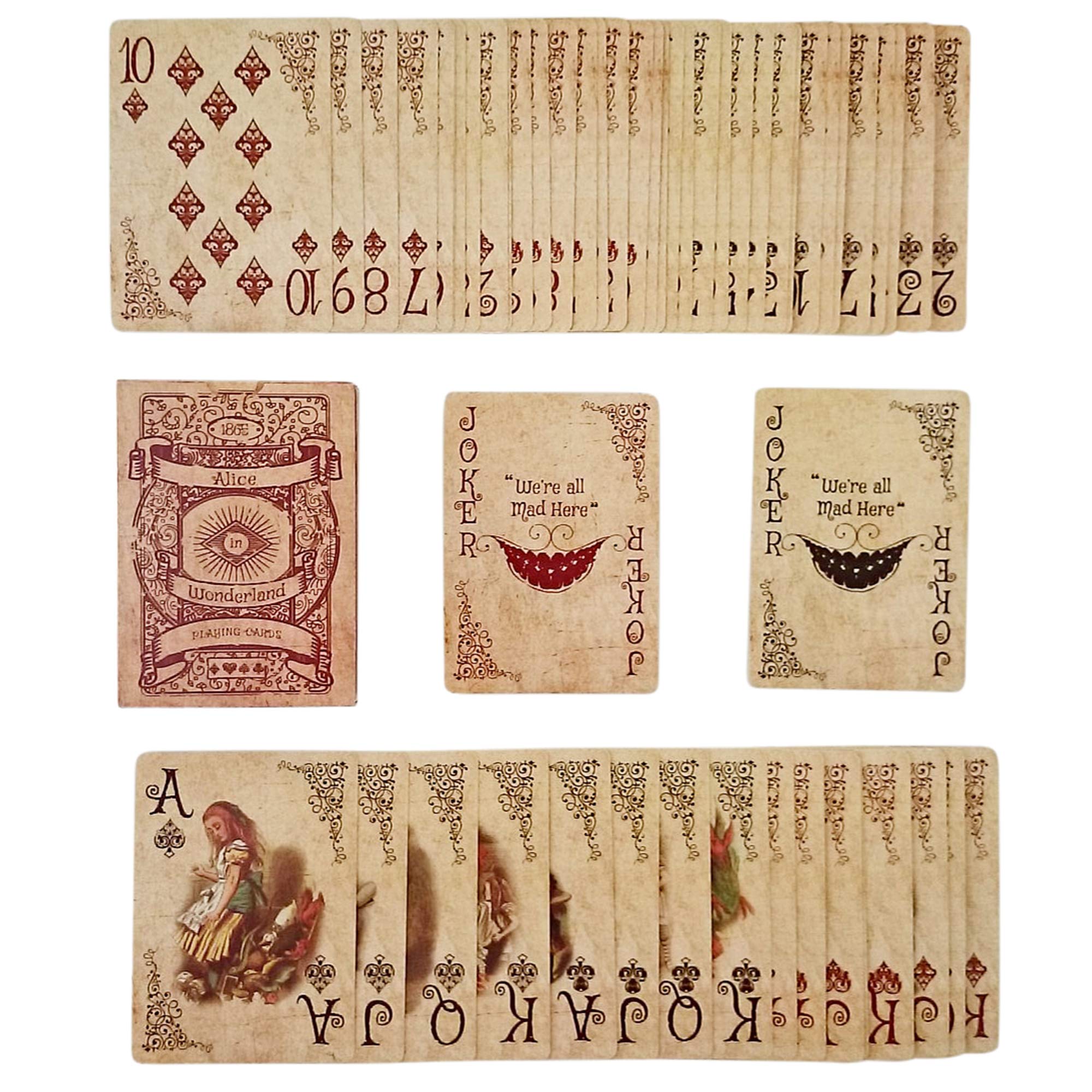 ASVP Shop Alice In Wonderland Playing Cards - Full Set is Ideal for Themed Parties, Props, Theme, and Games