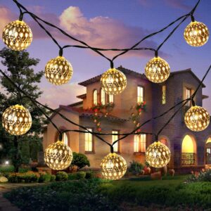 solar string light outdoor, goodia 30 led gold moroccan waterproof warm white string lights for curtain,bedroom,patio,lawn,landscape,fairy garden,home,wedding,holiday,christmas tree,new year,party