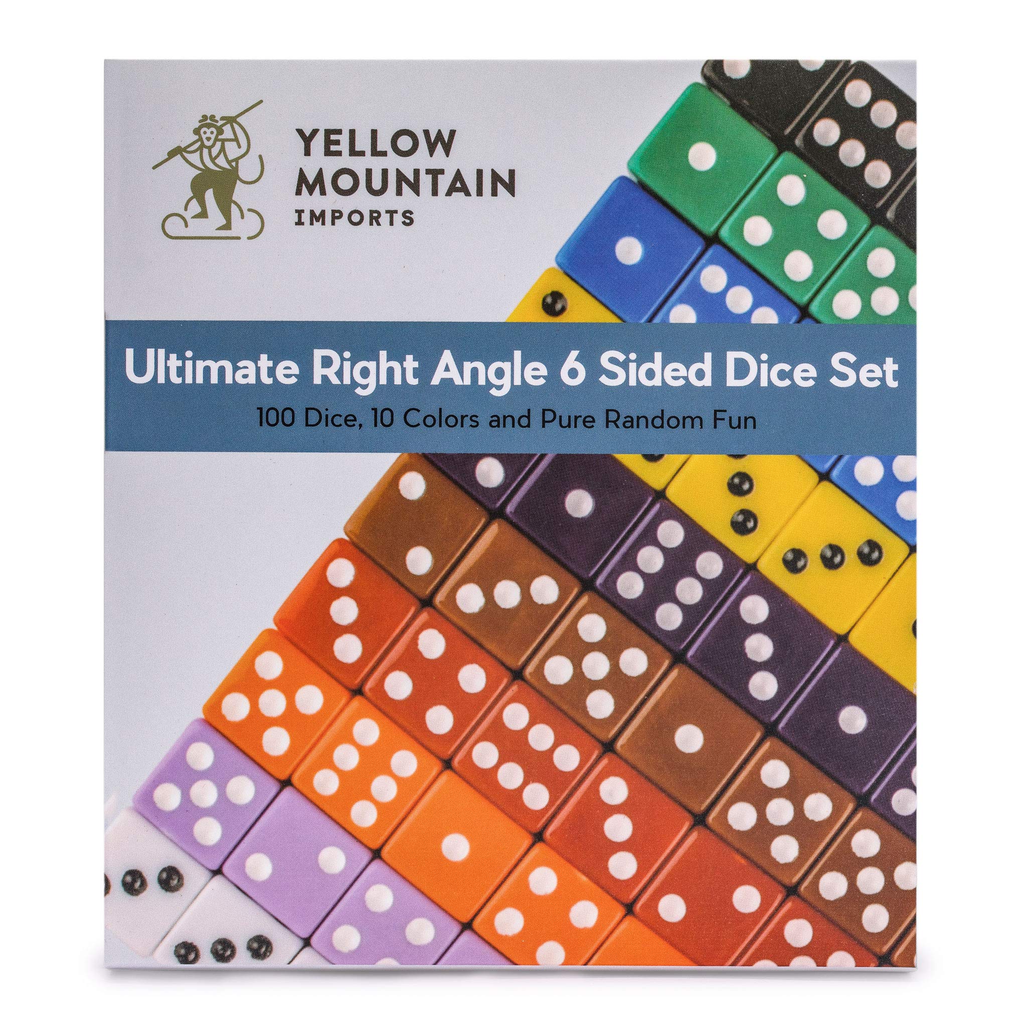 Yellow Mountain Imports Ultimate Right Angle 6-Sided Dice - Set of 100 (16mm) for Board Games, Dice Games, Math Games