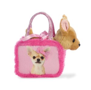 aurora® fashionable fancy pals™ pretty in pink stuffed animal - on-the-go companions - stylish accessories - multicolor 7 inches