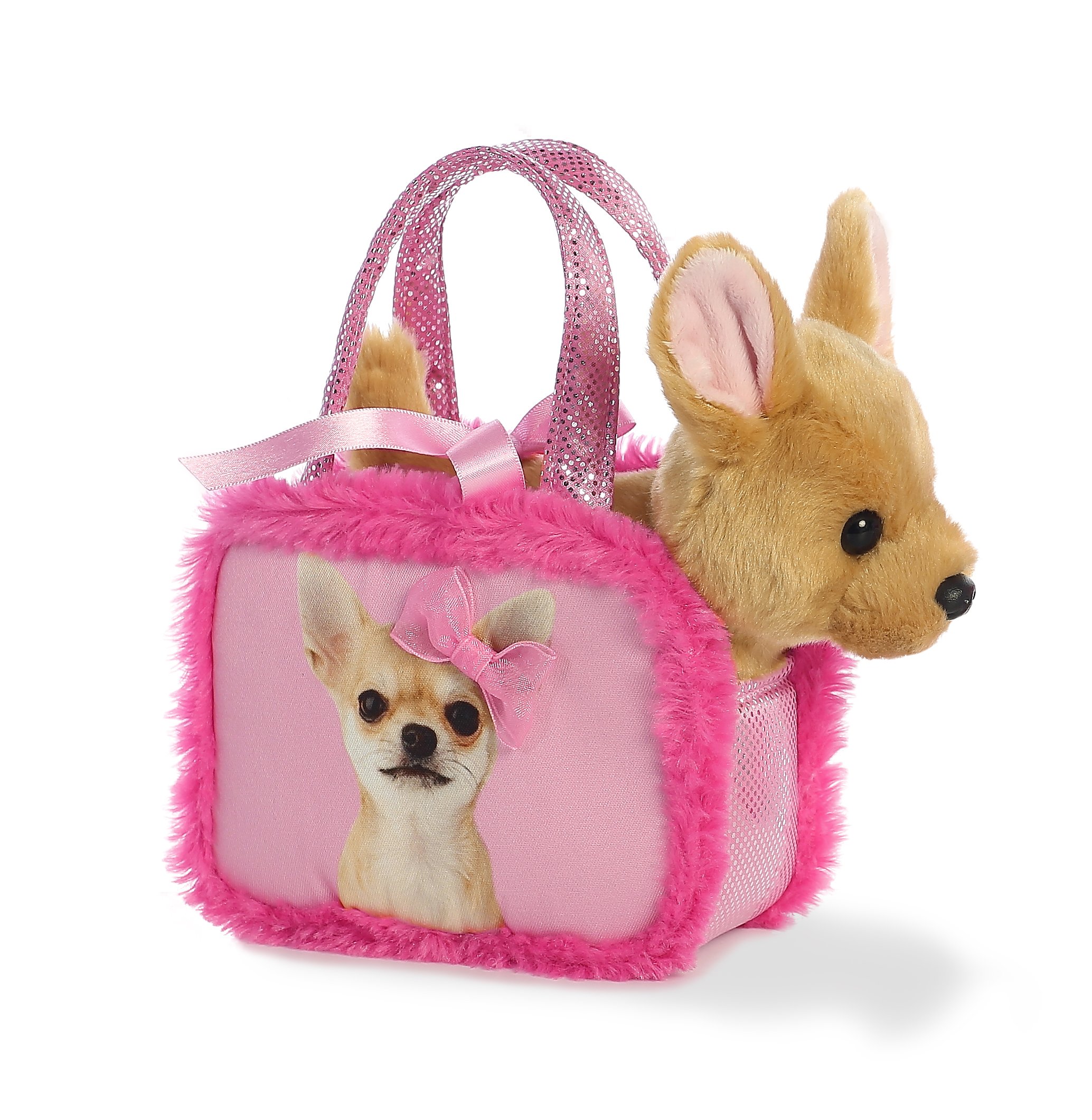 Aurora® Fashionable Fancy Pals™ Pretty in Pink Stuffed Animal - On-The-go Companions - Stylish Accessories - Multicolor 7 Inches