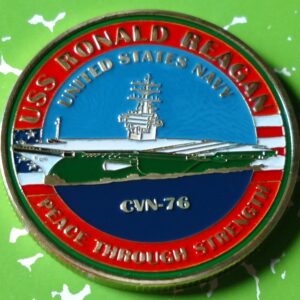 US Navy USS Ronald Reagan CVN-76 Colorized Challenge Art Coin