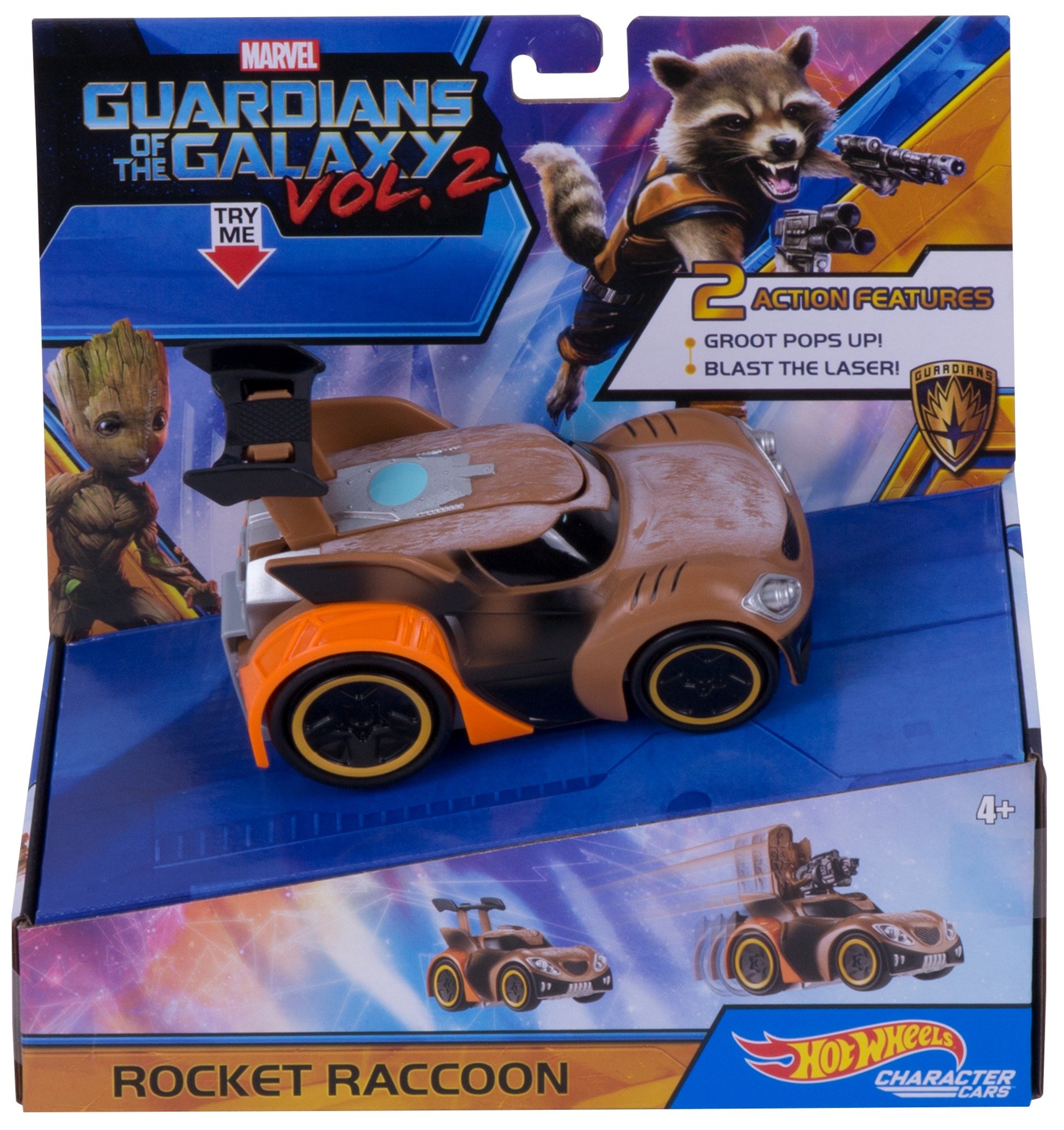 Hot Wheels Marvel Guardians of The Galaxy Vol. 2 Rocket Raccoon Chracter Car