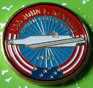 us navy uss john f kennedy cv-67 colorized challenge art coin