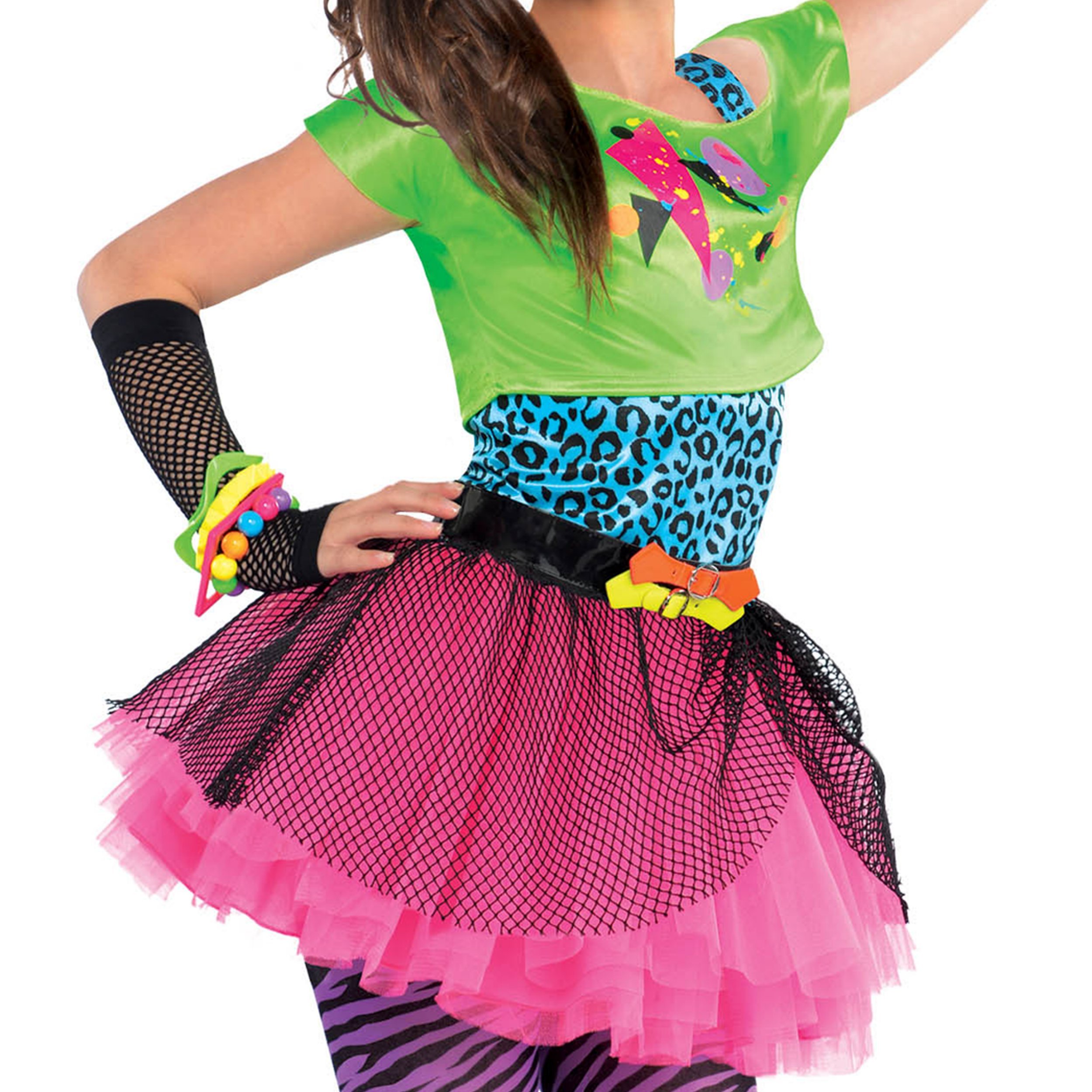 Amscan Awesome 80's Party Totally Tubular Colorful Graphic Costume (1 Piece), Multicolor, 17" X 11"/Large