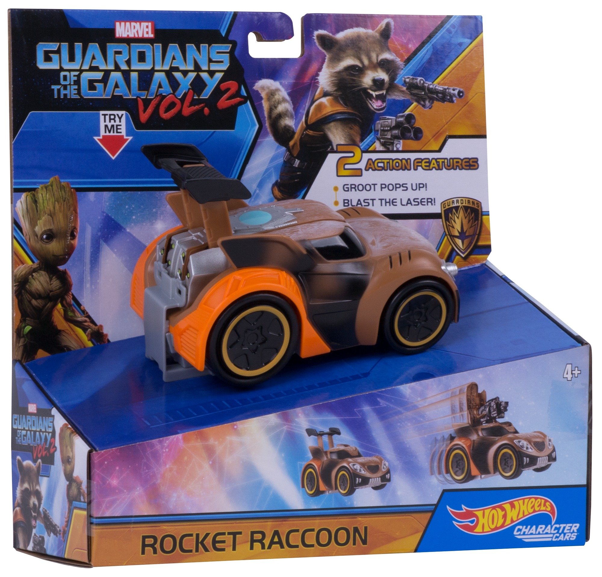 Hot Wheels Marvel Guardians of The Galaxy Vol. 2 Rocket Raccoon Chracter Car