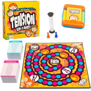 tension family edition board game - fast paced guessing game of subjects and categories - kids vs. adults version features 200 cards (ages 7+)