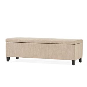 christopher knight home glouser fabric storage ottoman, sand