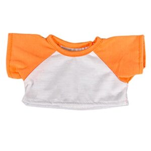 White Tee w/ Orange Sleeve Fits Most 8"-10" Webkinz, Shining Star and 8"-10" Make Your Own Stuffed Animals and